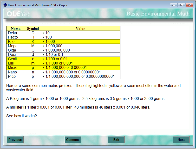 oletrain- Basic Environmental Math Lesson 01