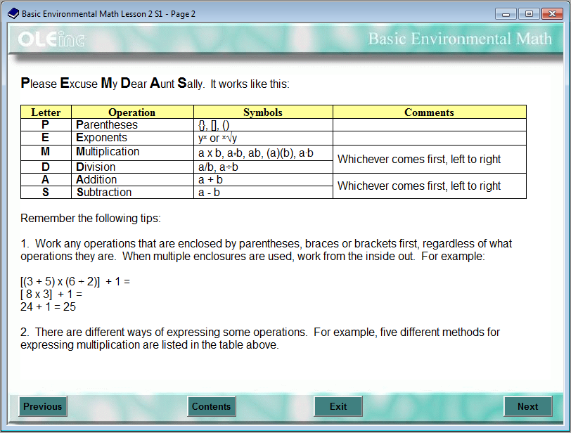 oletrain- Basic Environmental Math Lesson 02