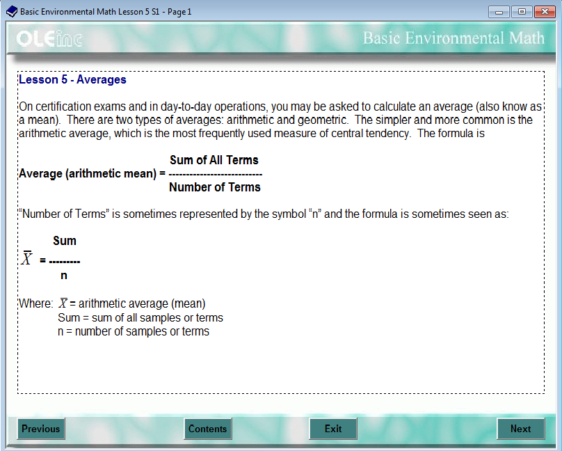 oletrain- Basic Environmental Math Lesson 05